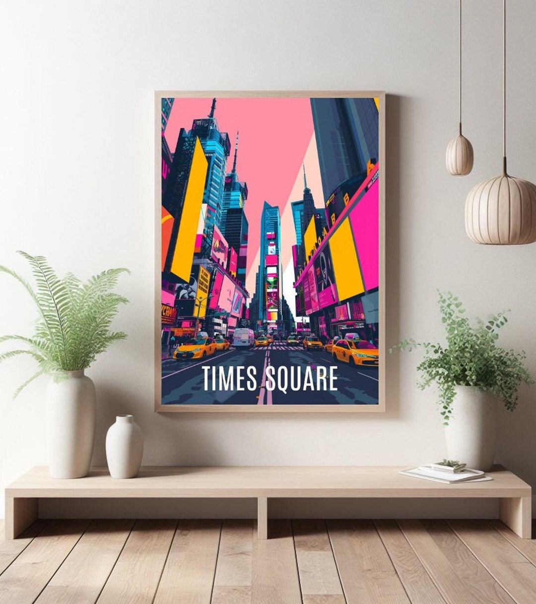 Times Square New York City Travel Poster Times Square Poster Wall Art ...