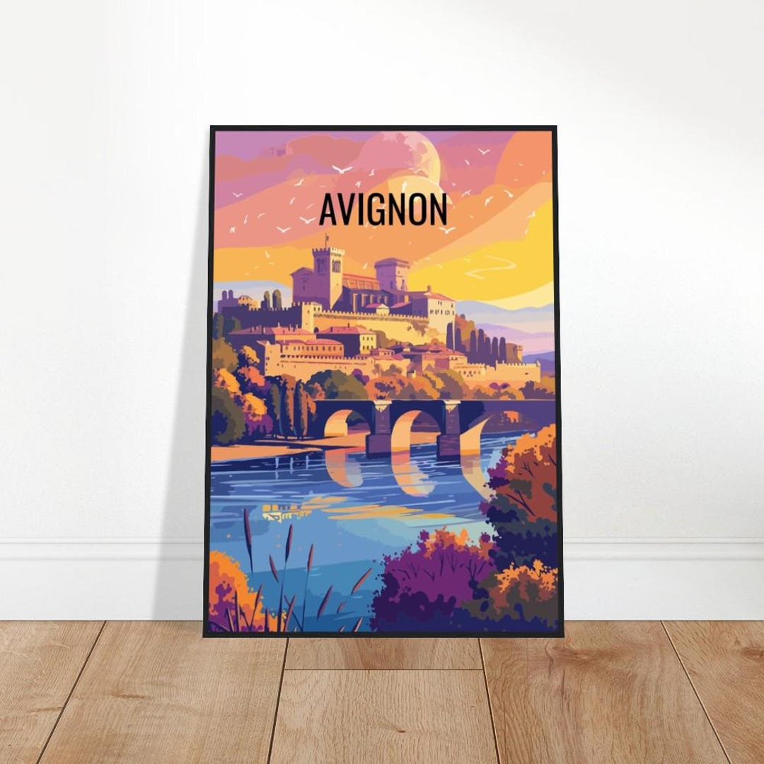 Avignon France Travel Poster Avignon Medieval City Travel Print France ...