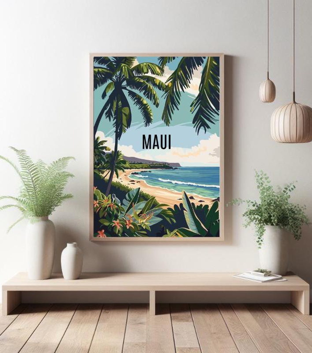 Maui Hawaii Travel Poster Island Maui Poster Wall Art Hawaii Travel ...