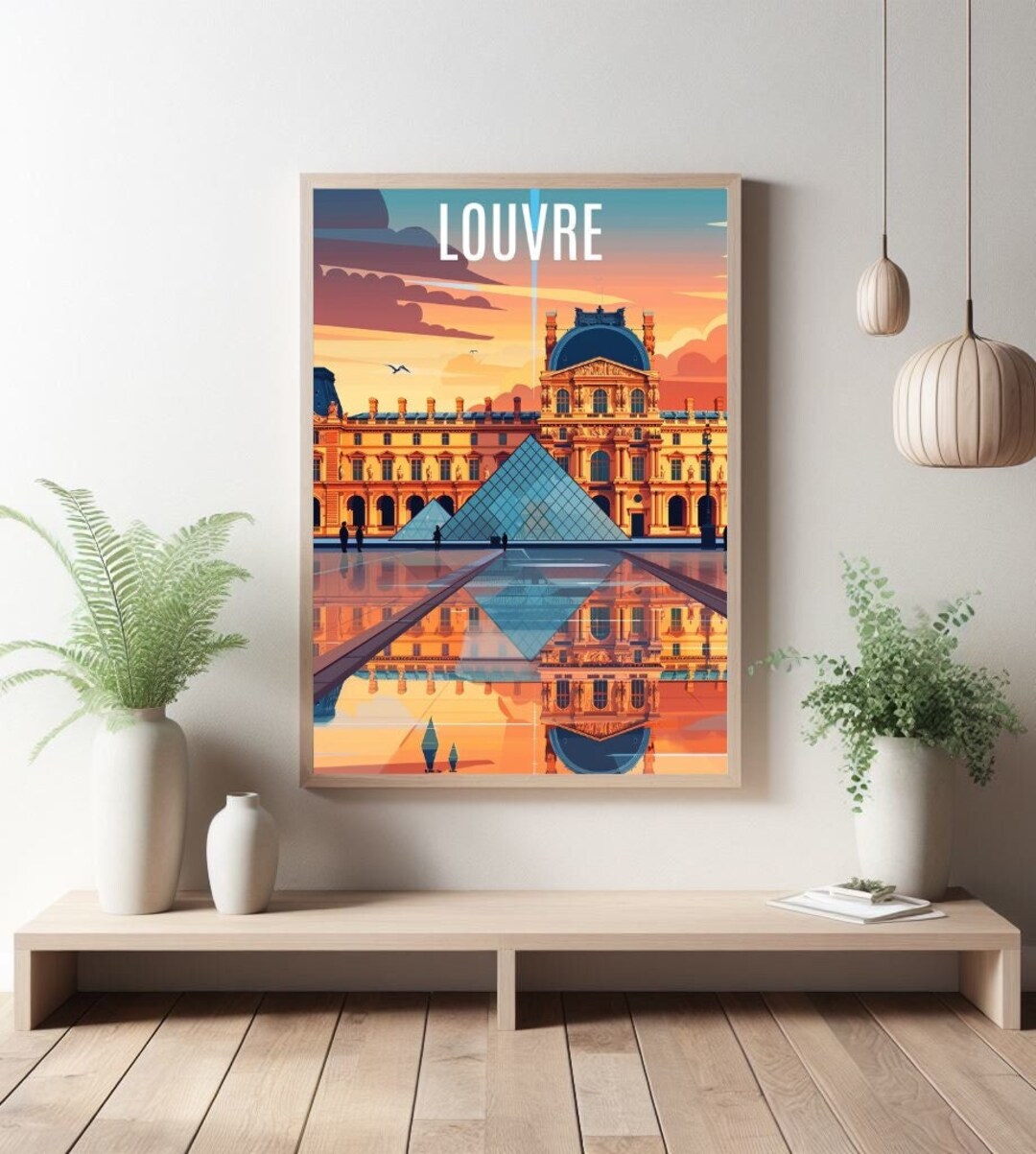 Louvre Paris Travel Poster Paris France Travel Print Louvre Museum ...