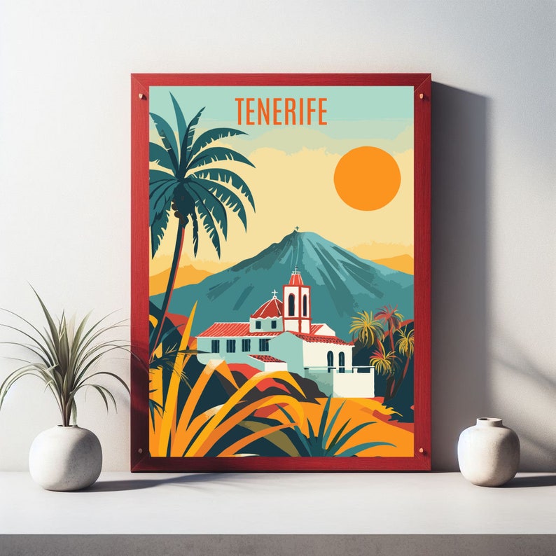 Tenerife Spain Travel Poster Tenerife Travel Print Spain Poster Wall ...