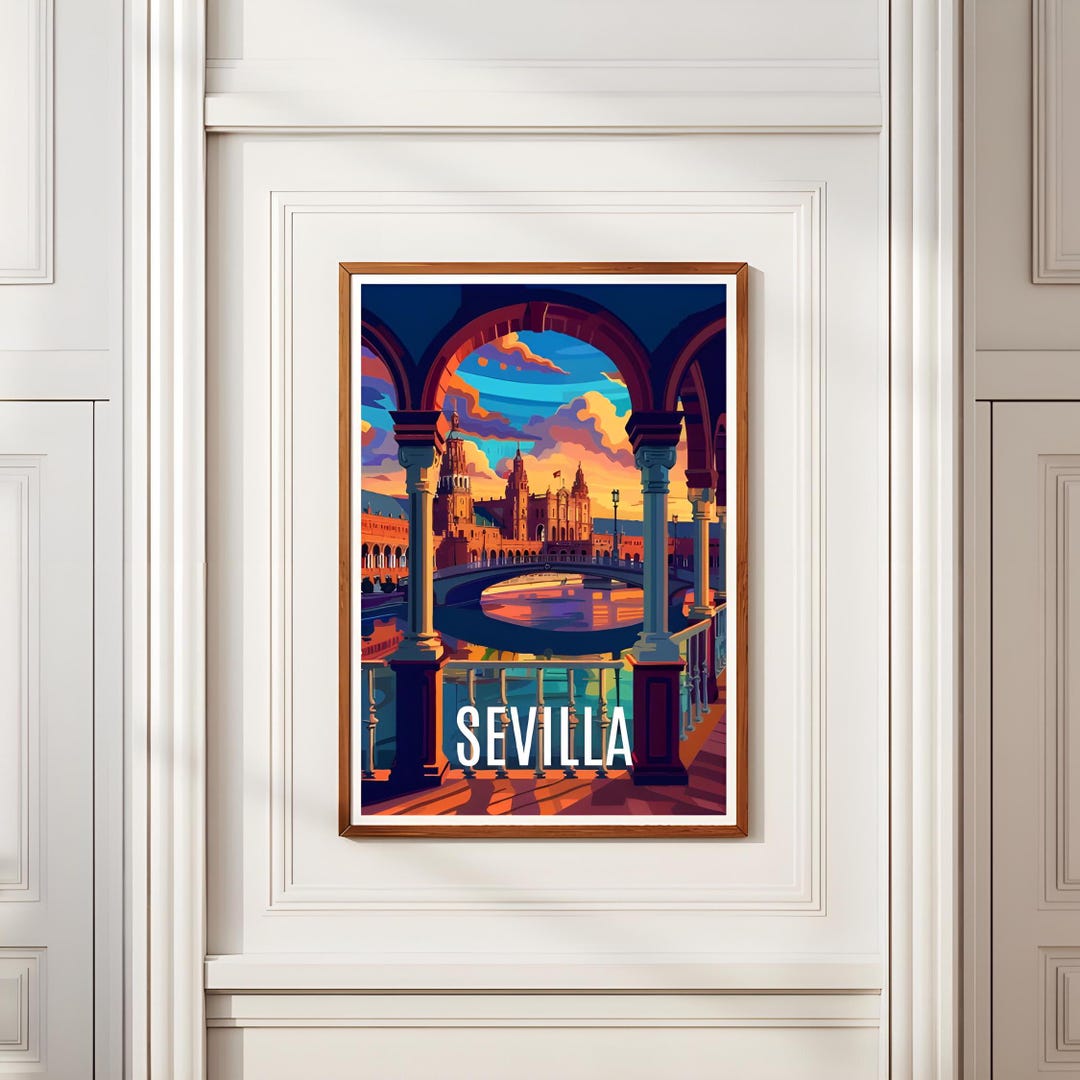 Sevilla Spain Travel Poster Sevilla City Poster Wall Art Spain Travel ...
