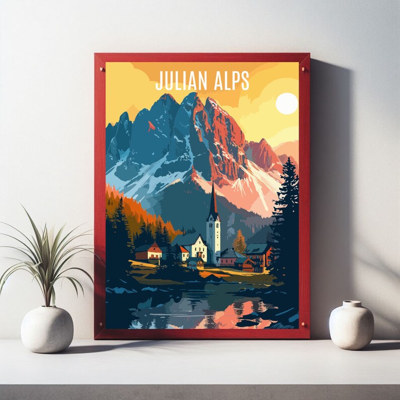 Julian Alps Slovenia Travel Poster Slovenian Alps Travel Print Slovenia ...