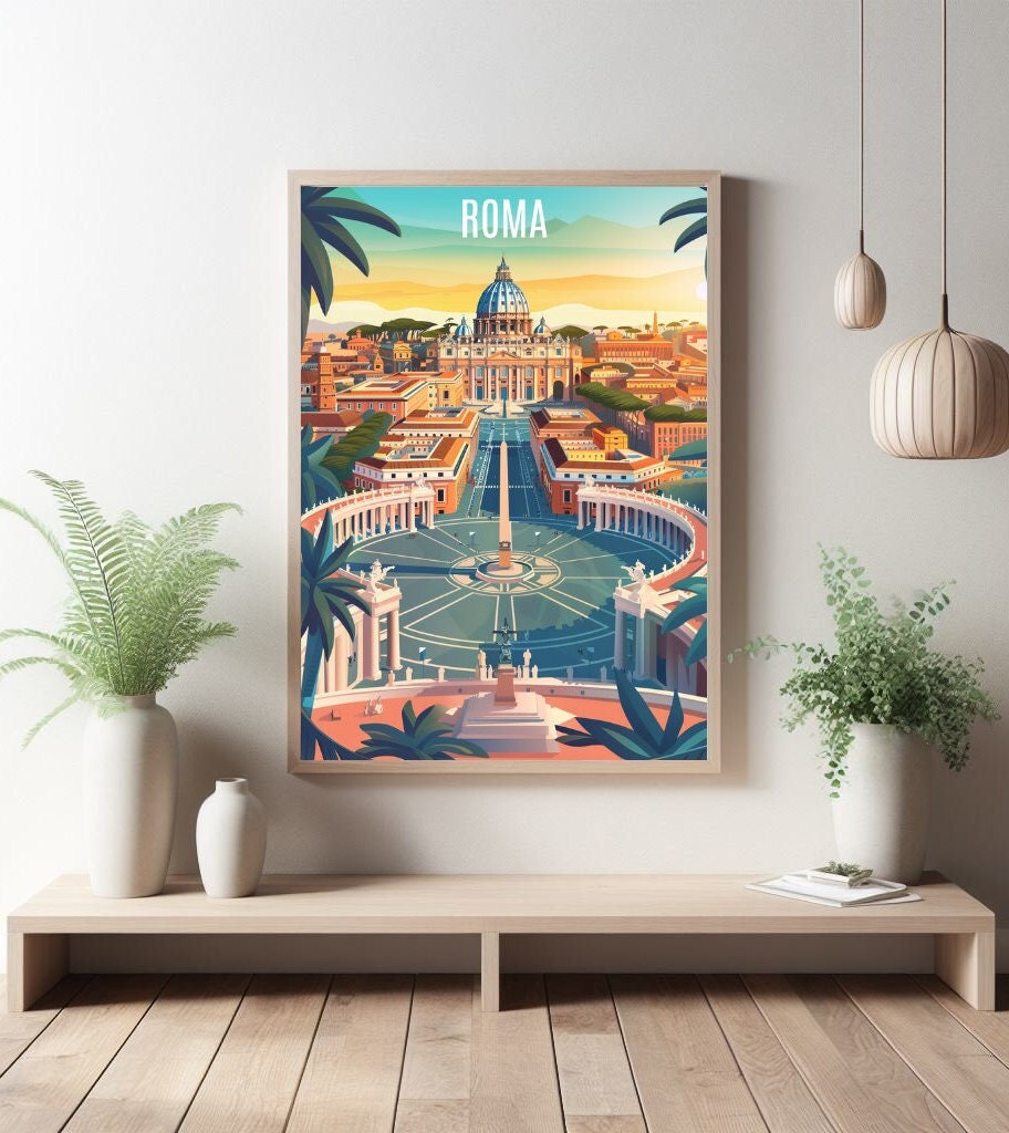 Rome Italy Travel Poster Vatican City Poster Wall Art Italy Travel ...