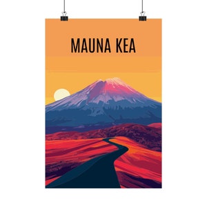 Mauna Kea Hawaii Travel Poster Mauna Kea Volcano Travel Print United ...