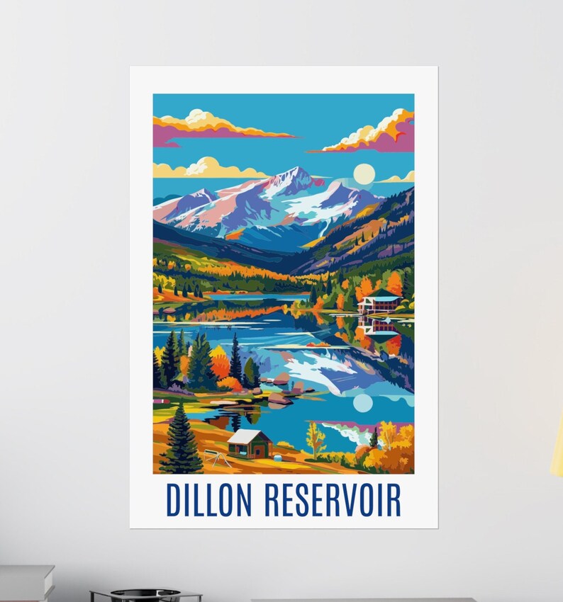 Dillon Reservoir Colorado Travel Poster Dillon Reservoir United States ...