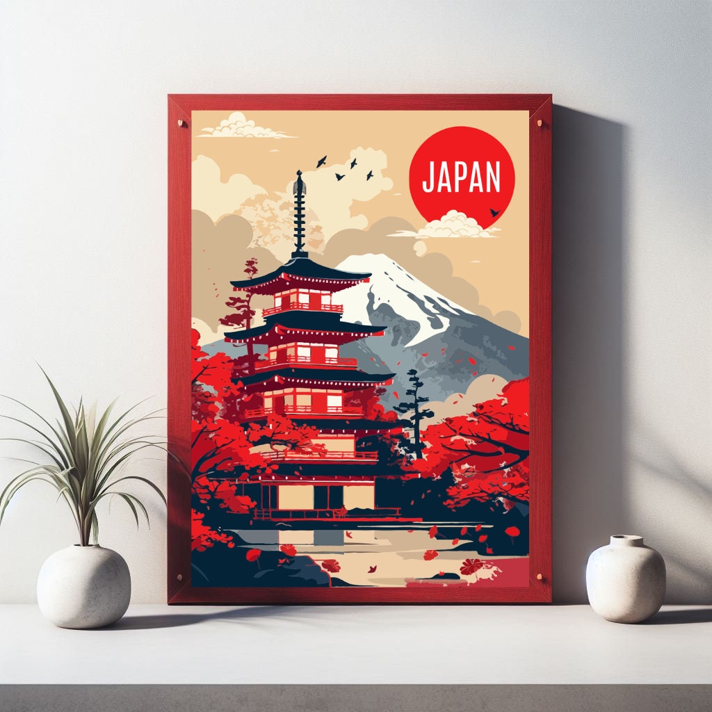 Japan Asia Travel Poster Japan Osaka Travel Print Eastern Asia Japan ...
