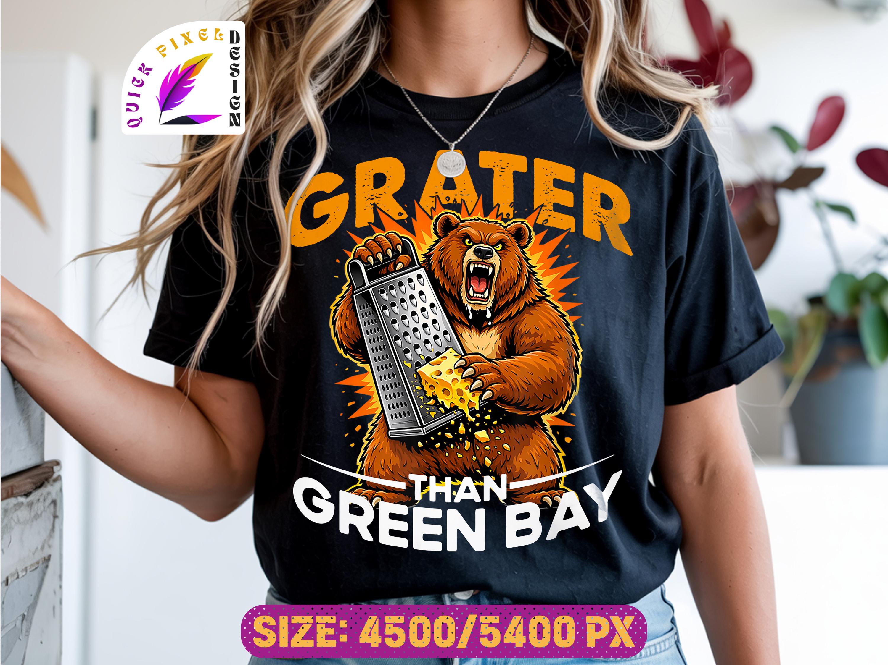 Grater Than Green Bay Bear SVG PNG JPG | Funny Angry Bear Grating ...