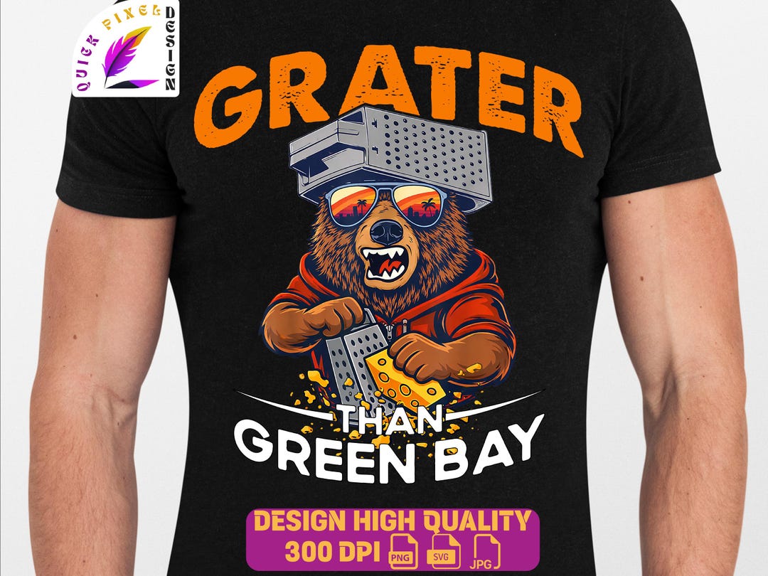 Grater Than Green Bay Bear SVG PNG Jpg | Angry Chicago Bears Grater Hat ...