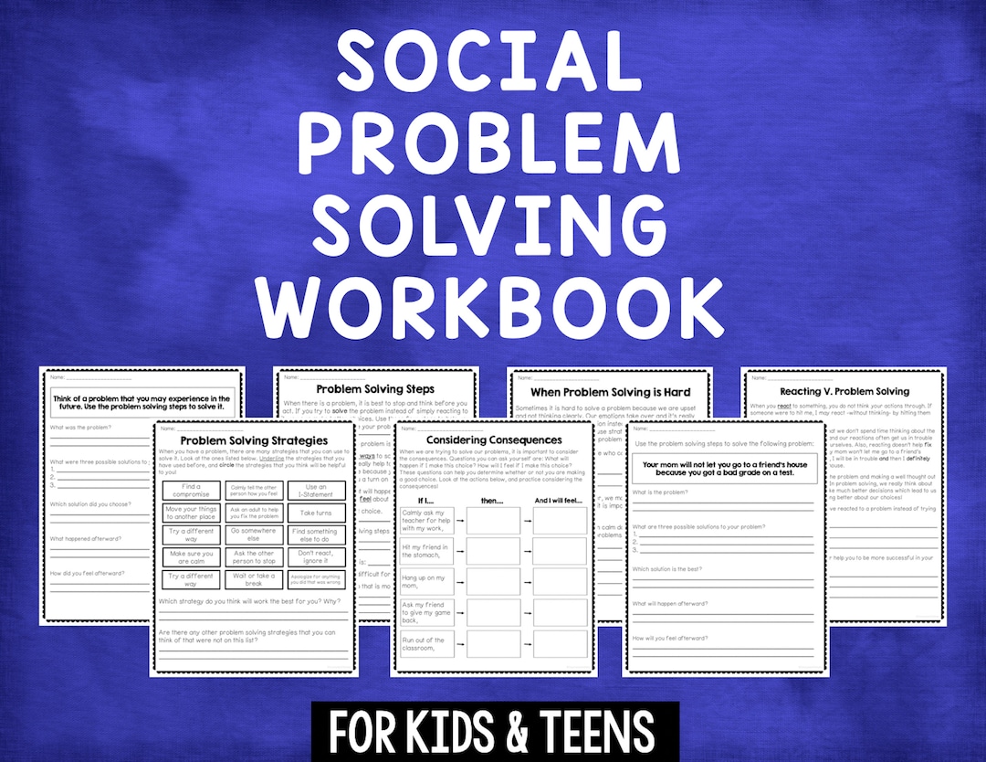 Social Problem Solving Workbook for Kids With 25 Worksheets - Etsy