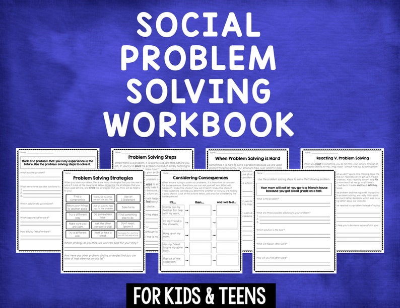 Social Problem Solving Workbook for Kids With 25 Worksheets - Etsy