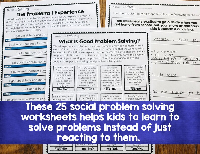 Social Problem Solving Workbook for Kids With 25 Worksheets - Etsy