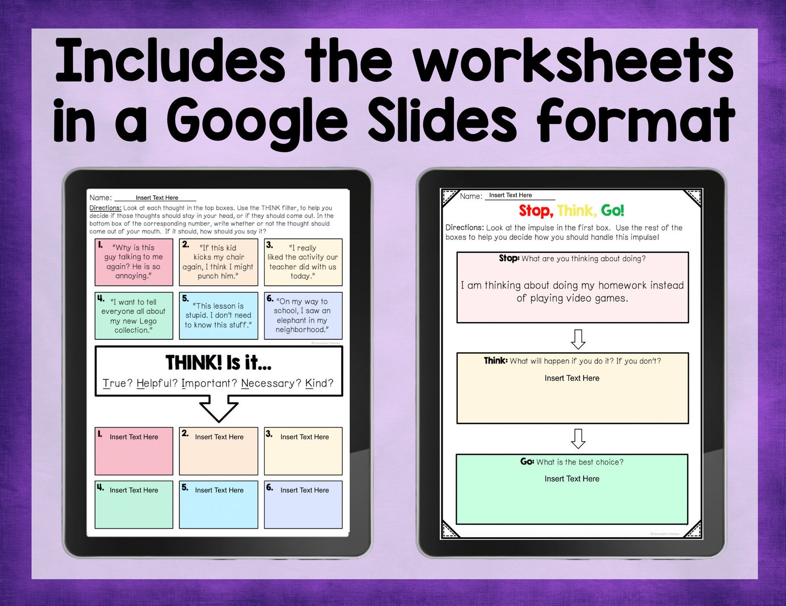 Self-control Worksheets and Posters for Kids - Etsy