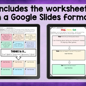 Self-control Worksheets and Posters for Kids - Etsy