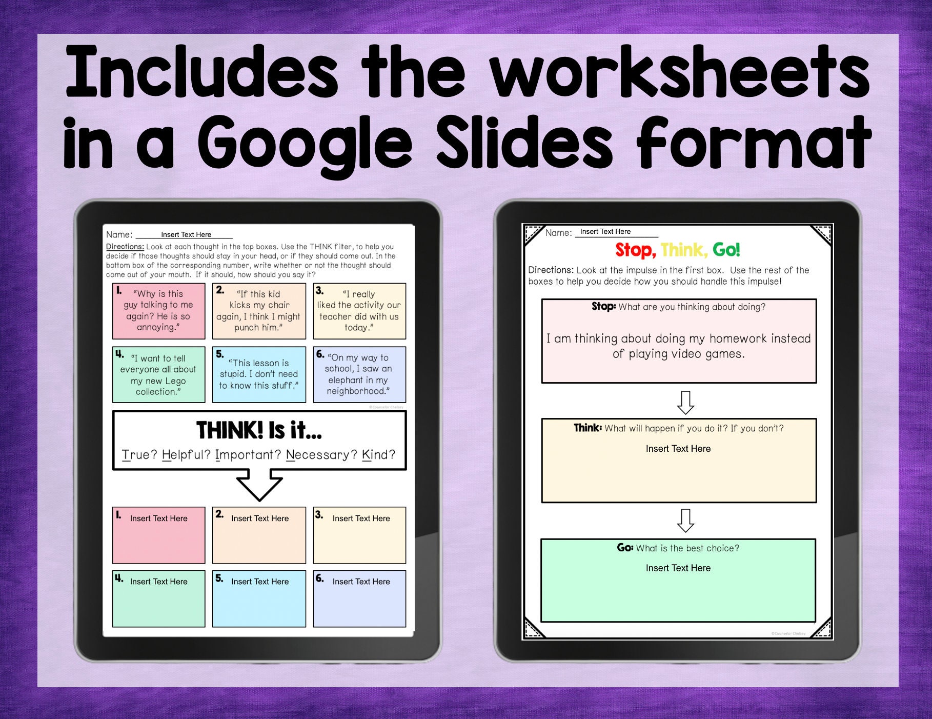 Self-control Worksheets and Posters for Kids - Etsy