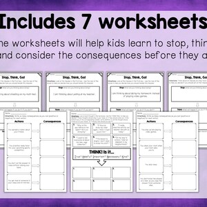 Self-control Worksheets and Posters for Kids - Etsy