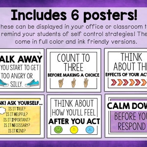 Self-control Worksheets and Posters for Kids - Etsy