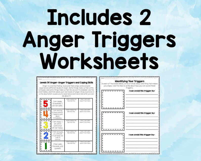 Anger Management Worksheets for Kids - Etsy