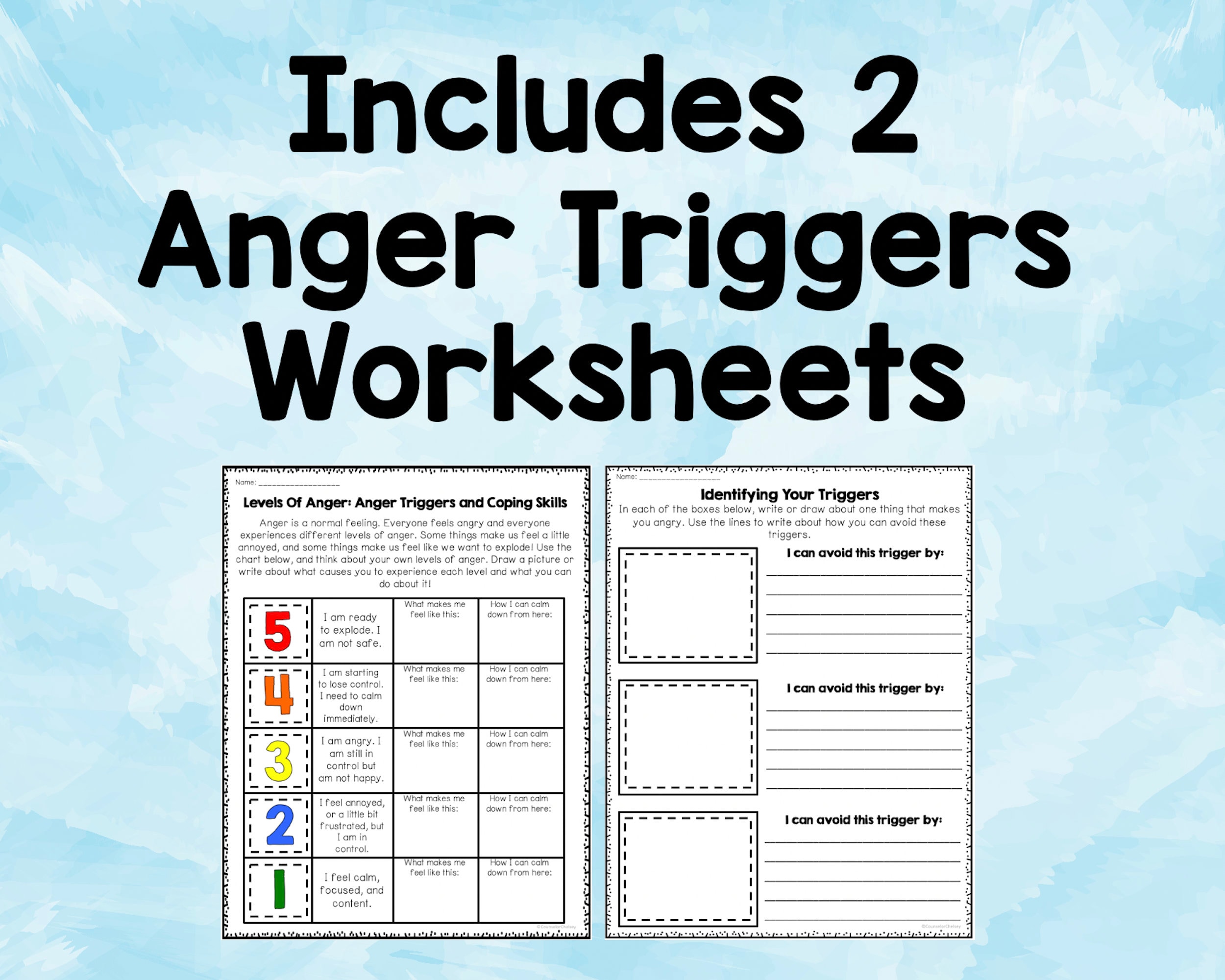 Anger Management Worksheets for Kids - Etsy