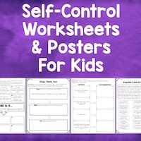 Self Control Activities for Kids, Worksheets for Self Control and ...