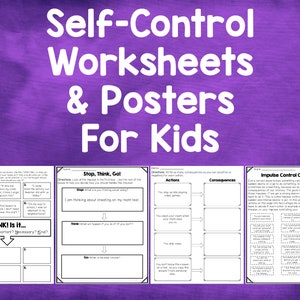 Self-control Worksheets and Posters for Kids - Etsy
