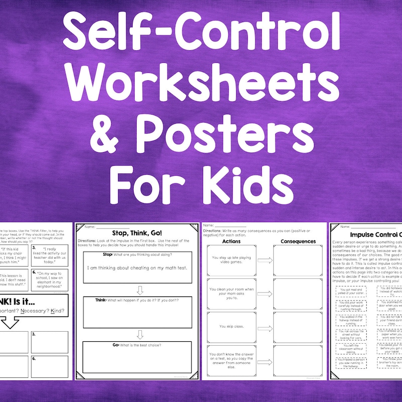Impulse Control Worksheet - Etsy