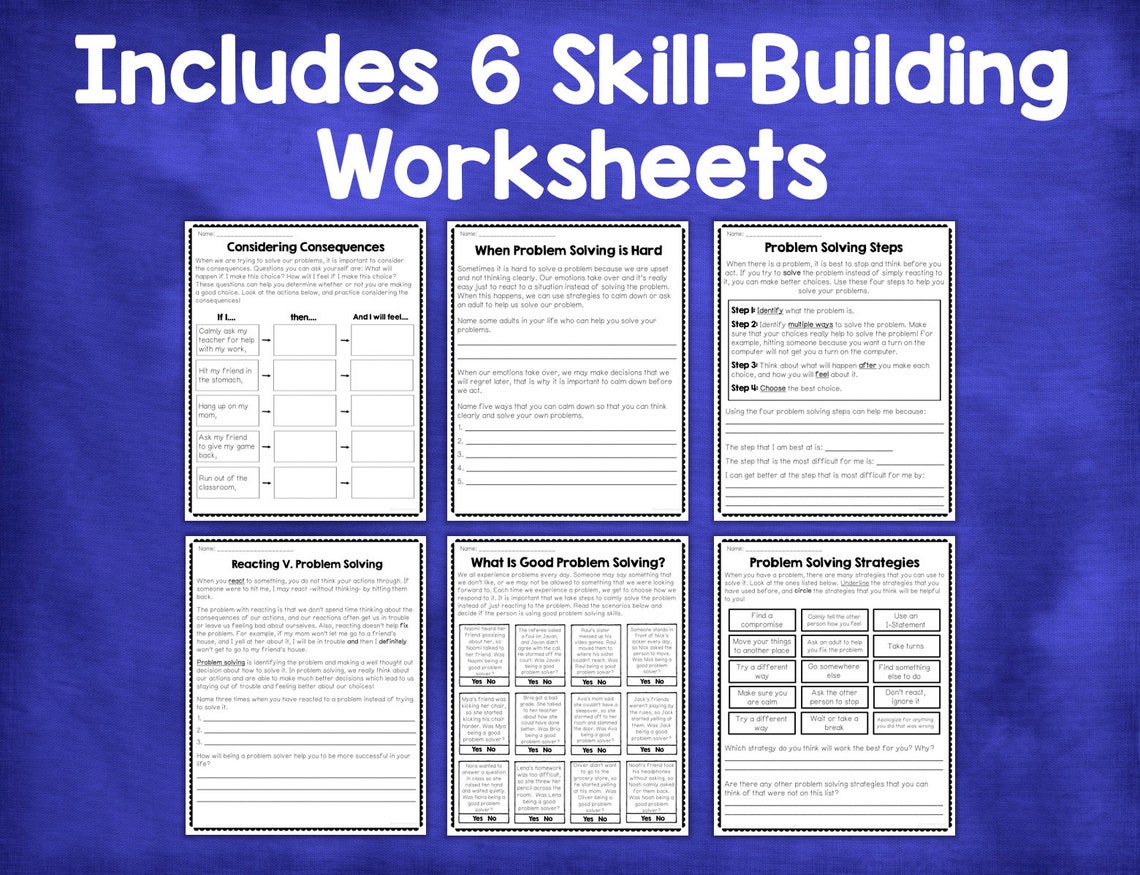 Social Problem Solving Workbook for Kids With 25 Worksheets - Etsy