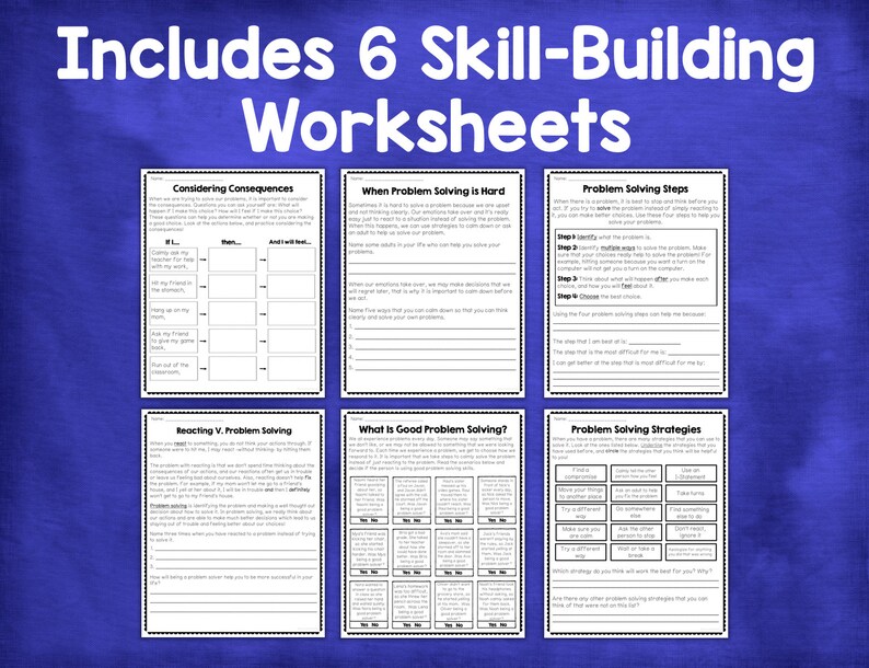 Social Problem Solving Workbook for Kids With 25 Worksheets - Etsy
