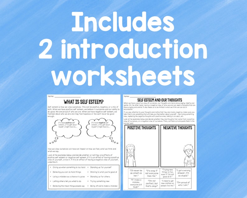 Self-esteem Worksheets for Kids - Etsy
