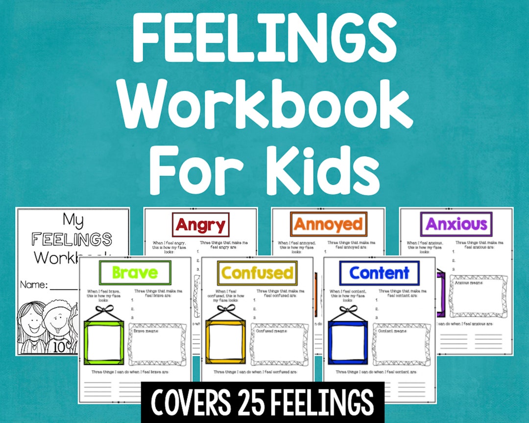 Feelings Workbook for Kids With 30 Worksheets - Etsy