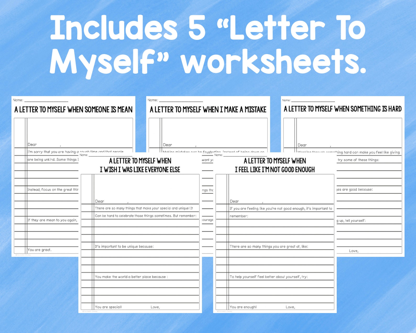Self-esteem Worksheets for Kids - Etsy