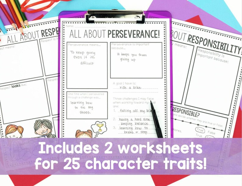 Character Education Worksheets for Kids - Etsy