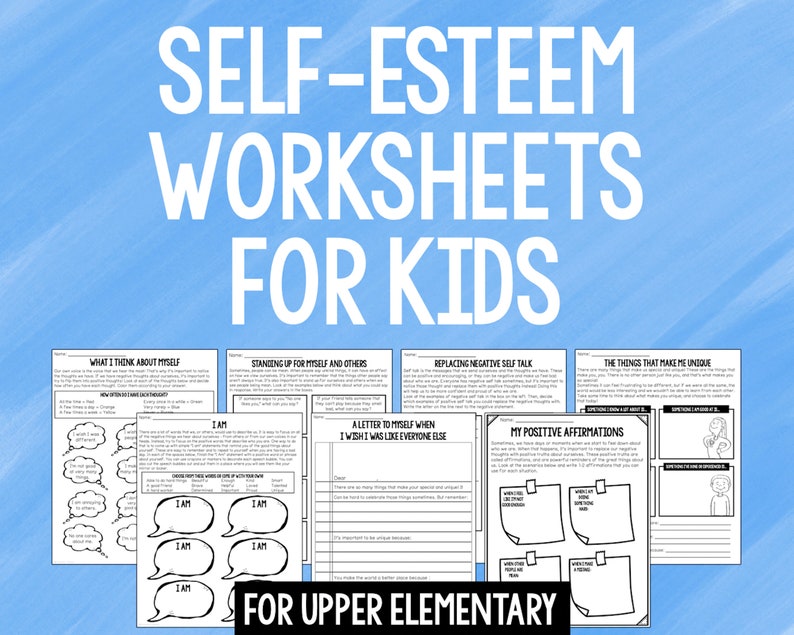 Self-esteem Worksheets for Kids - Etsy