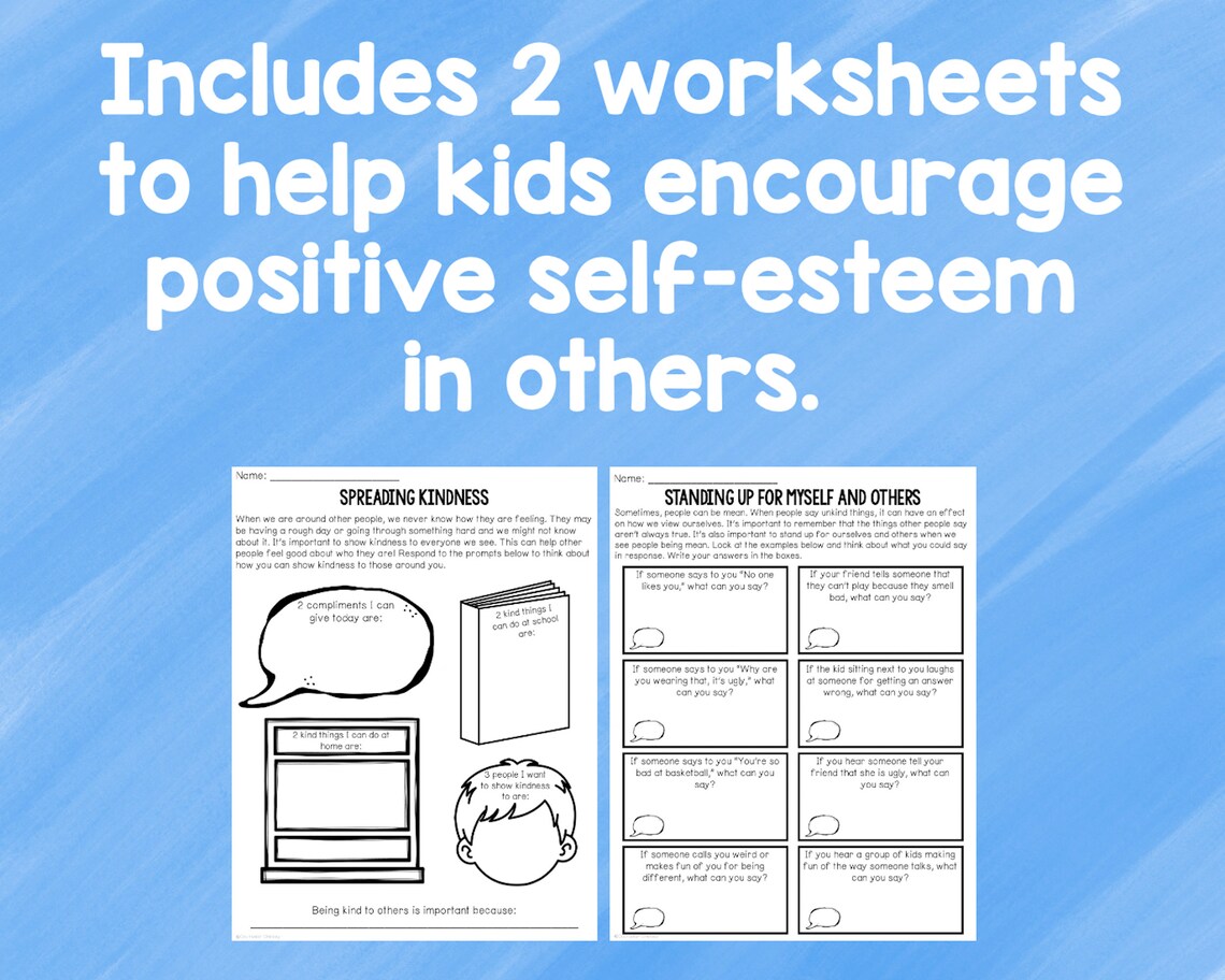Self-esteem Worksheets for Kids - Etsy