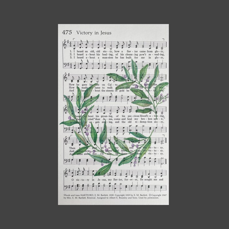 Printable Hymn Victory in Jesus - Etsy