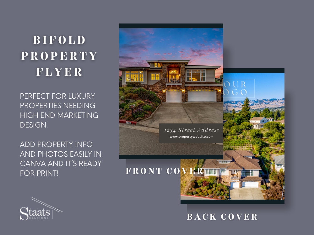 Bifold Property Flyer, Luxury Property Flyer, Listing Marketing ...