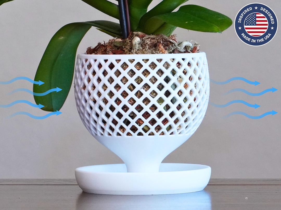 The Lily - Easy Water Orchid Planter With Elegant Lattice Pattern ...