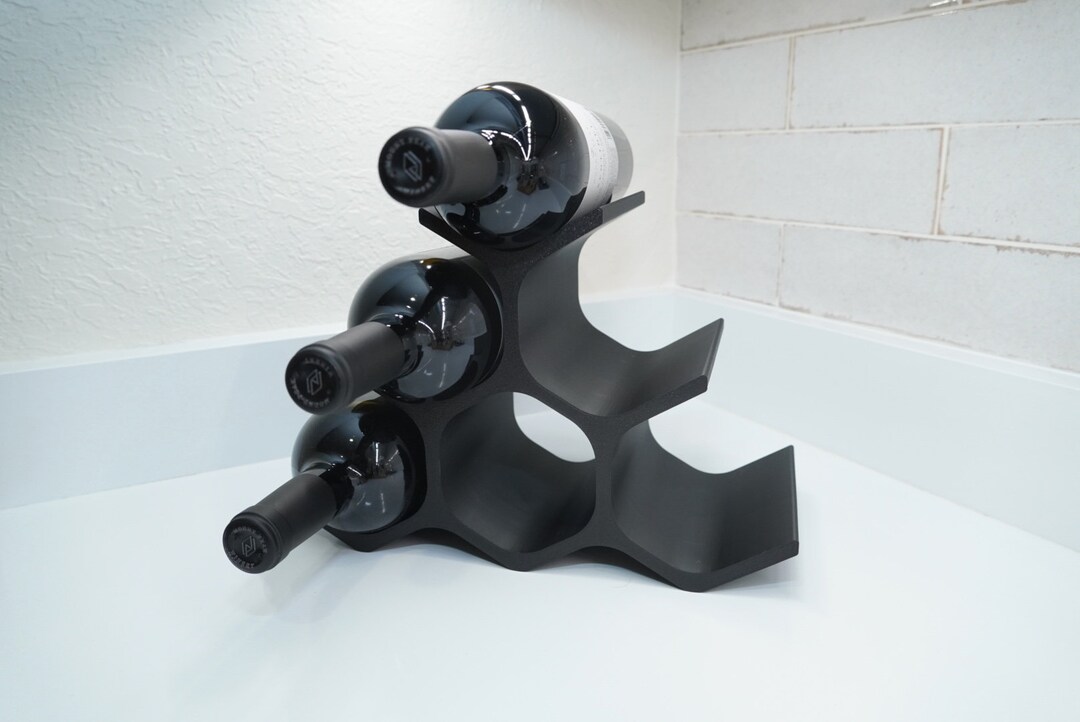 6 Bottle Modern Wine Rack Pyramid - Etsy