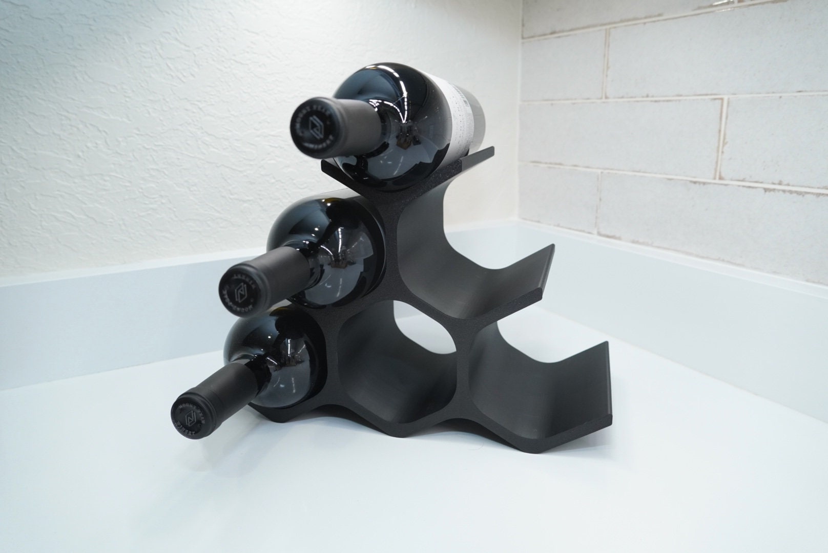 6 Bottle Modern Wine Rack Pyramid - Etsy