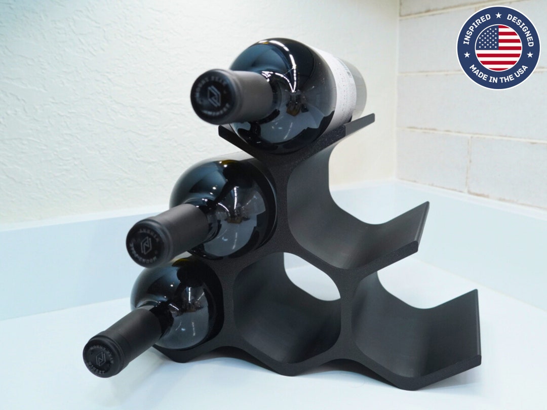 6 Bottle Modern Wine Rack Pyramid - Etsy