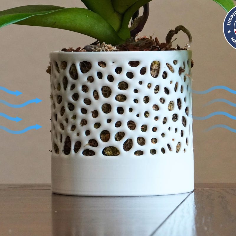 Small Orchid Pot Black - Etsy UK