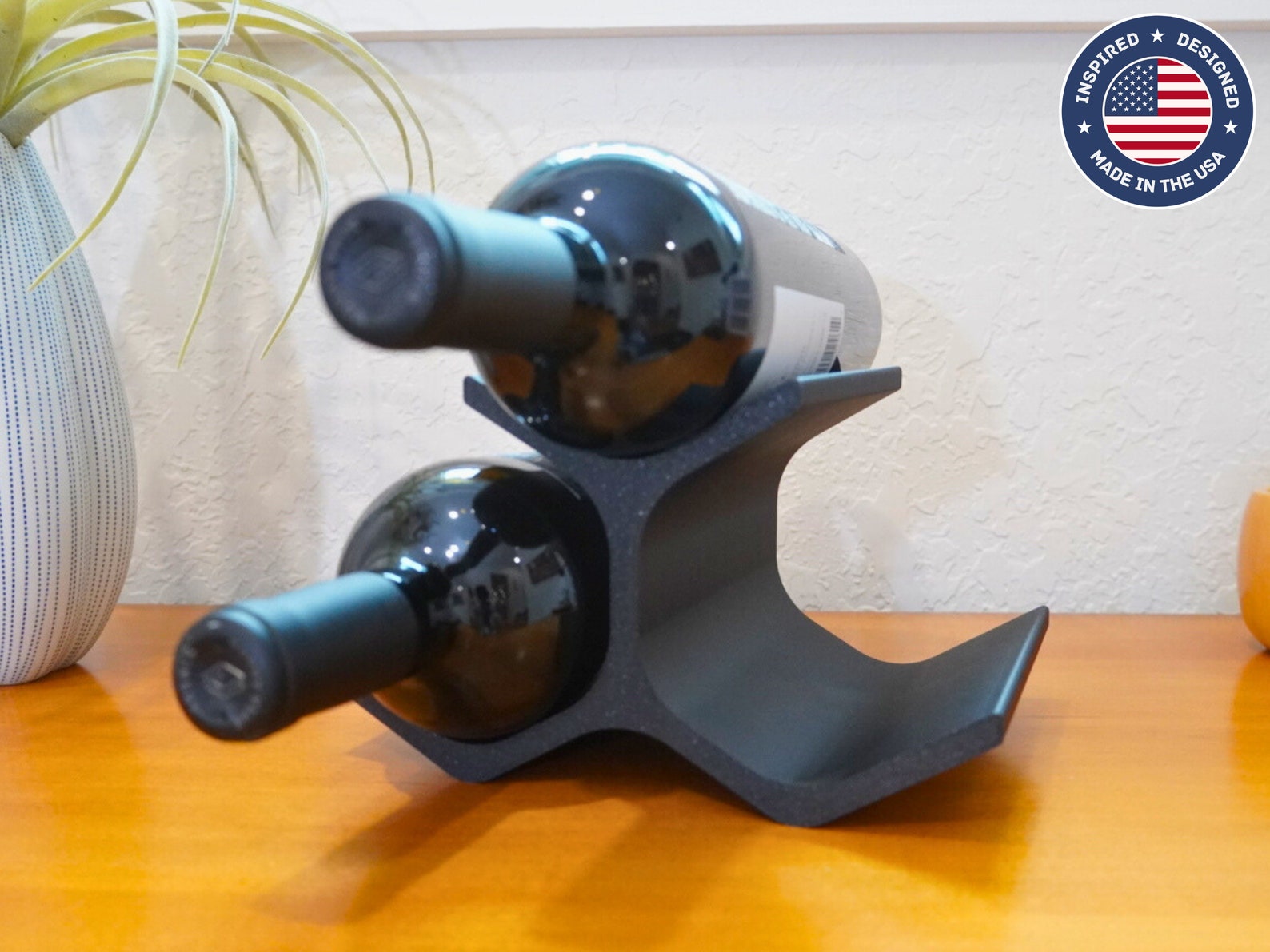 3 Bottle Modern Wine Rack Pyramid - Etsy