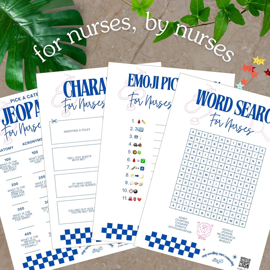 Nursing Medical Printable Games | Nurses Week, Party Games, Nursing ...