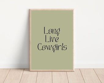 Long Live Cowgirls - Typography Print - Digital Download - Etsy