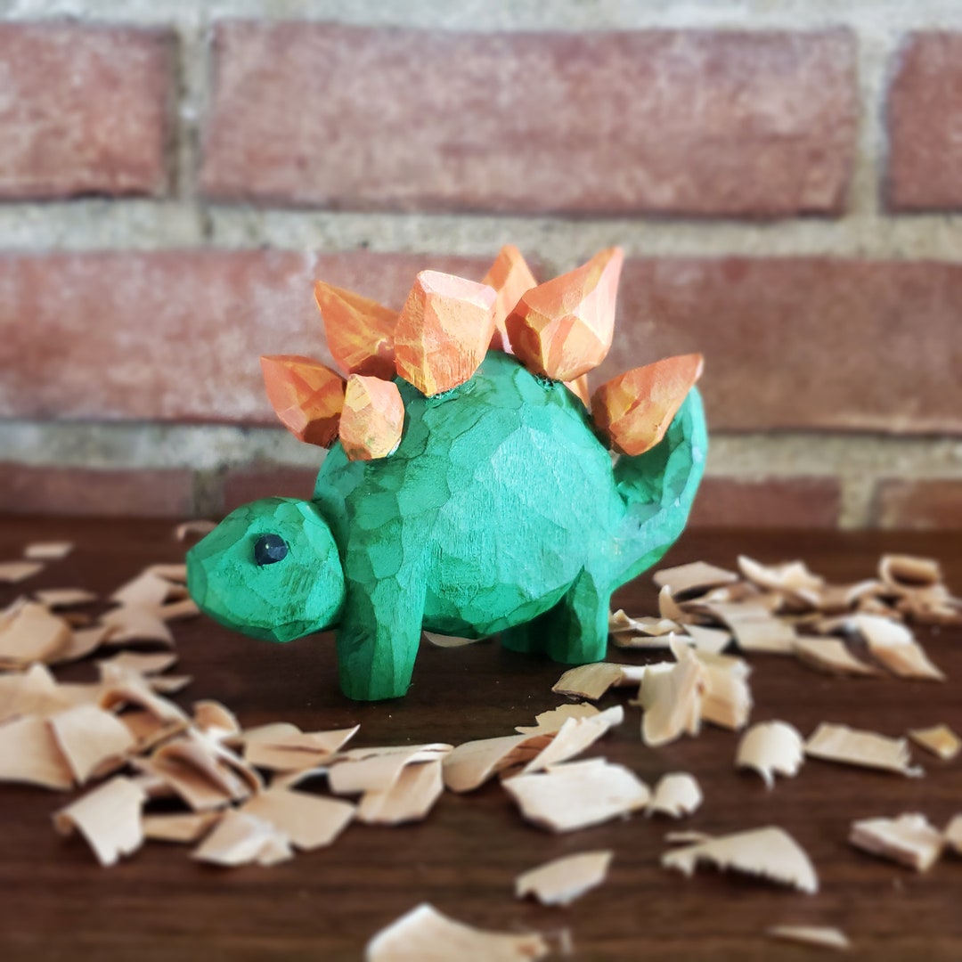 Hand Carved Dinosaur (stegosaurus) - Etsy
