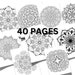 40 Mandala Coloring Pages, Mandala Adult Digital Coloring Book ...