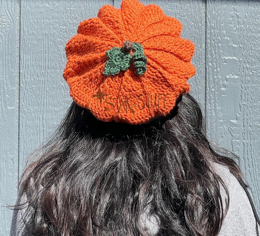 Crochet Pumpkin Beret Pumpkin Hat Crochet Fall Accessory Pumpkin Spice ...