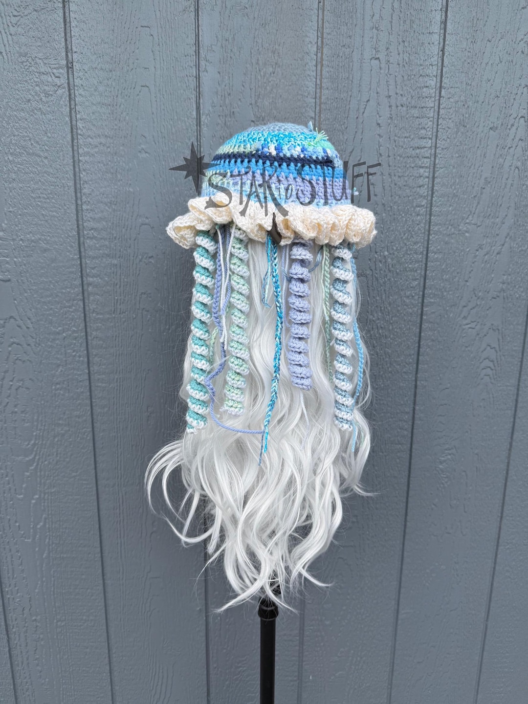 Crochet Jellyfish Hat | Jellyfish Ruffle Hat | Crochet Ruffle Hat ...