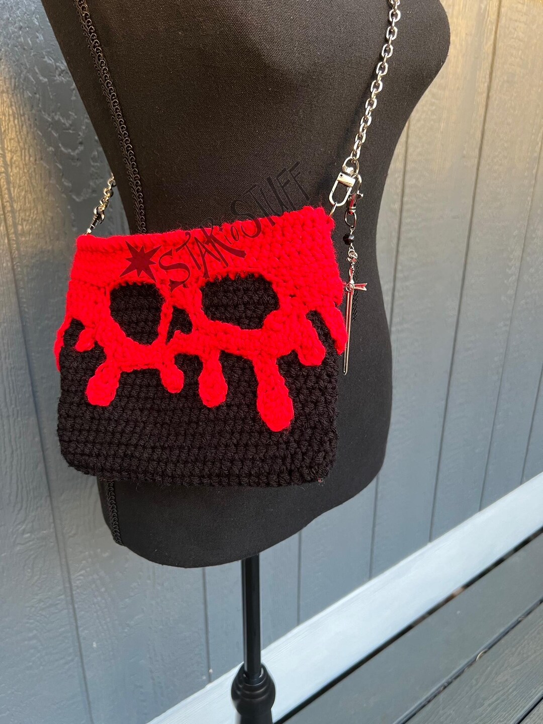 Vampire Queen Purse | Gothic Purse | Crochet Bloody Halloween Bag ...