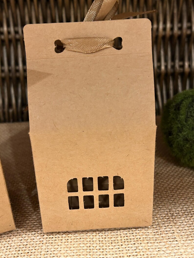 Set House Shaped Candy Box or Gift Box Mini French Treat Box Brown ...